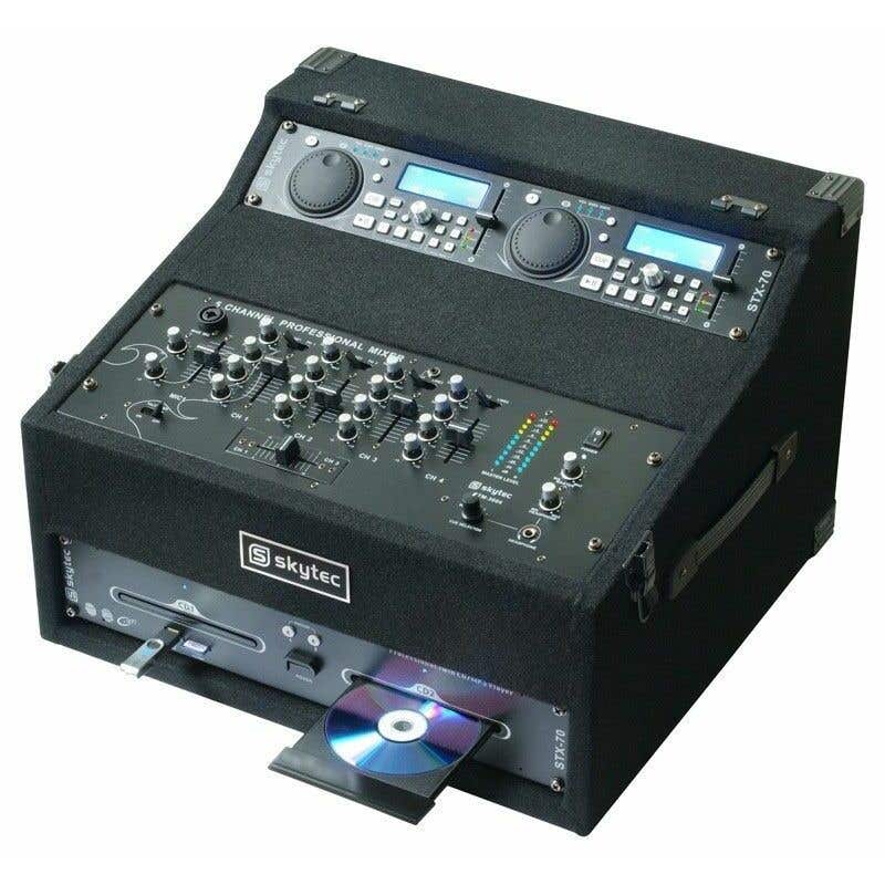 SkyTec STK-300 Dubbele CD-speler Mixer Kit met flightcase