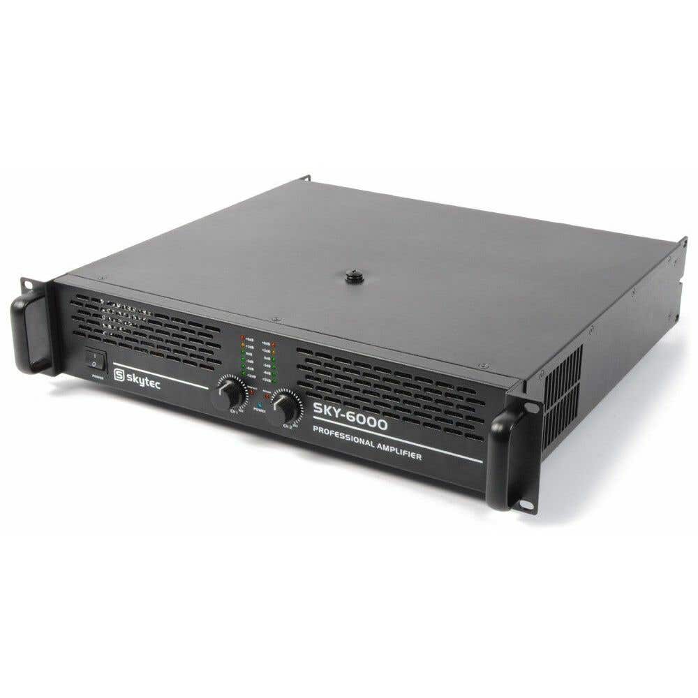 SkyTec SKY-6000 II 2x3000W PA versterker met Brugschakeling
