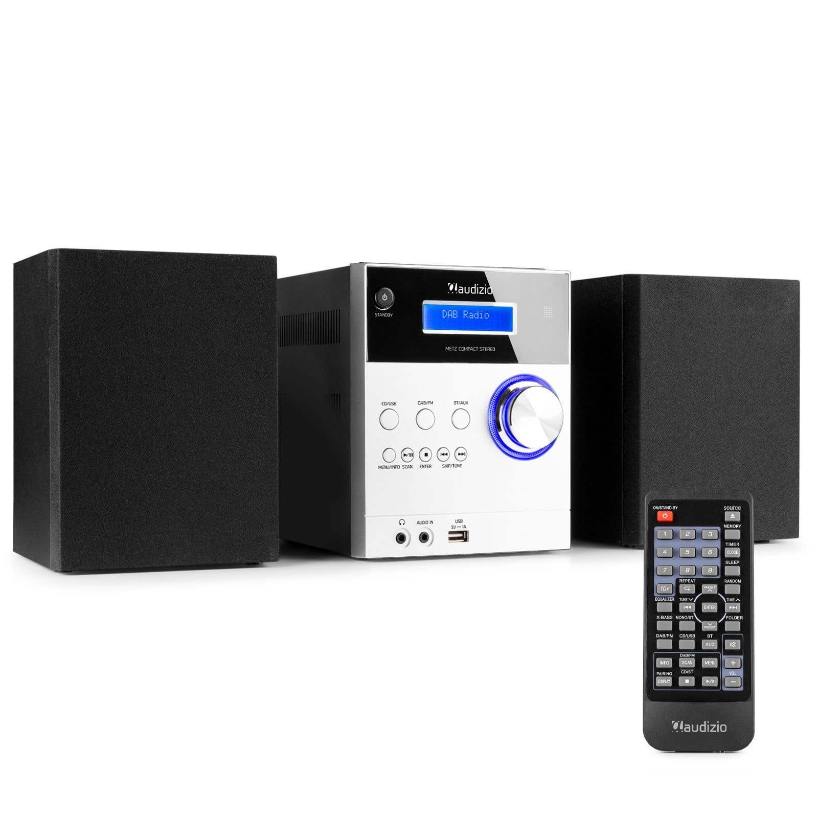 Stereo set - Audizio Metz - DAB radio met Bluetooth, mp3 en cd speler ...