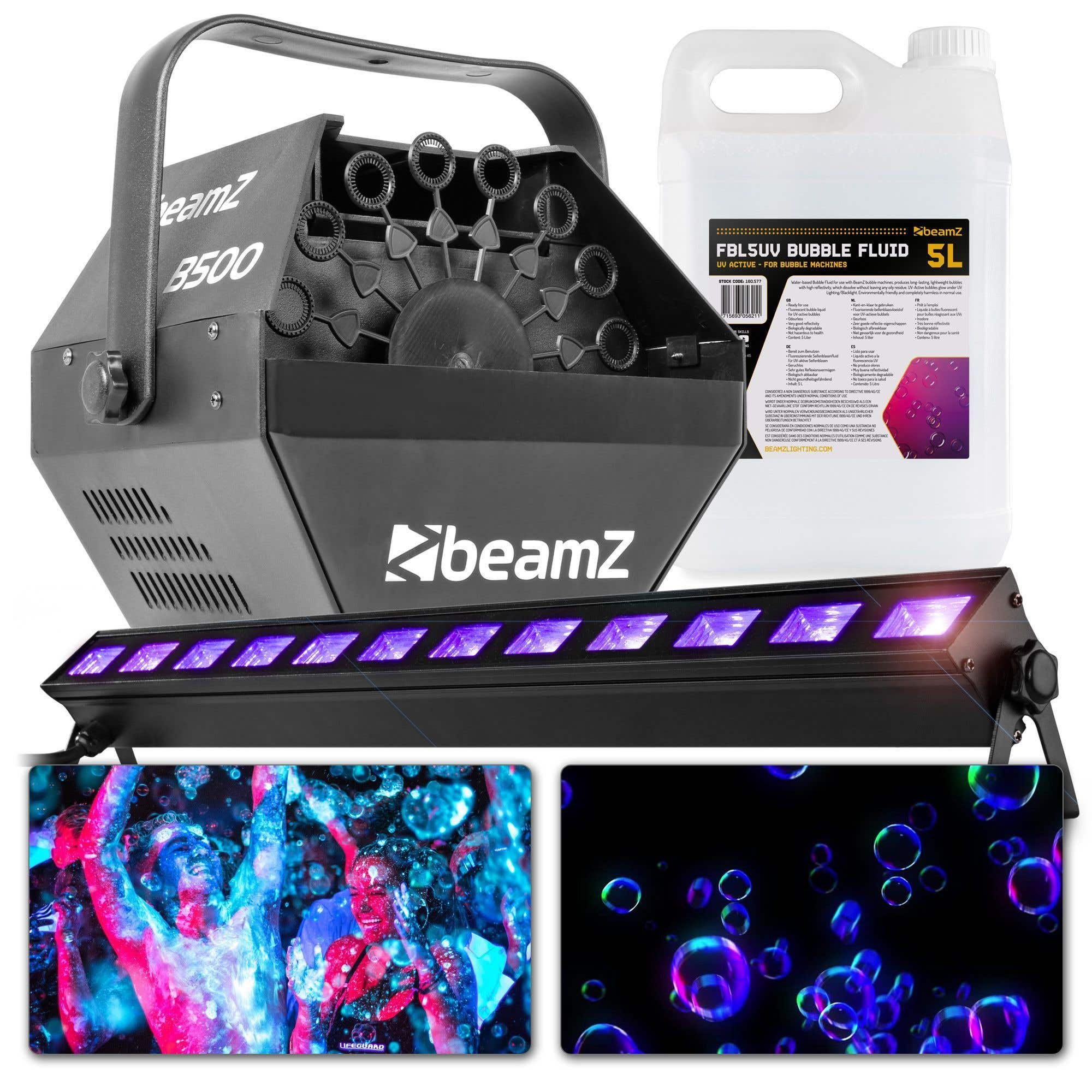 BeamZ neon party pakket met o.a. Blacklight en bellenblaasmachine kopen?