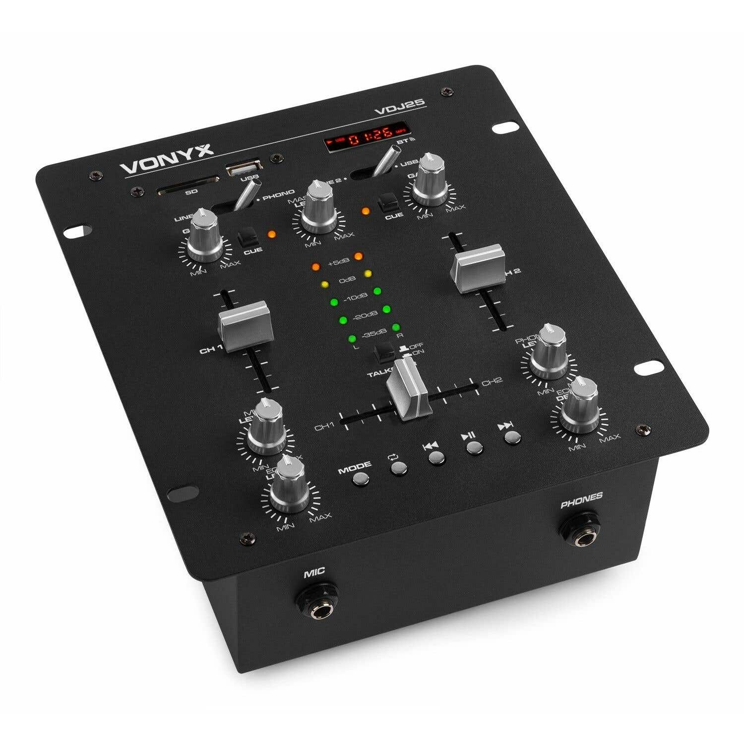 Vonyx VDJ25 DJ mixer met 2x 50W versterker en Bluetooth kopen?